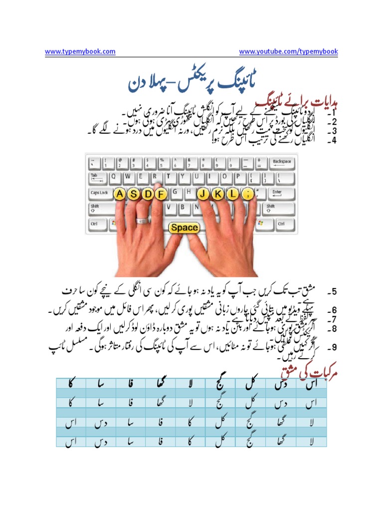Typing Lesson 1 Practice | PDF