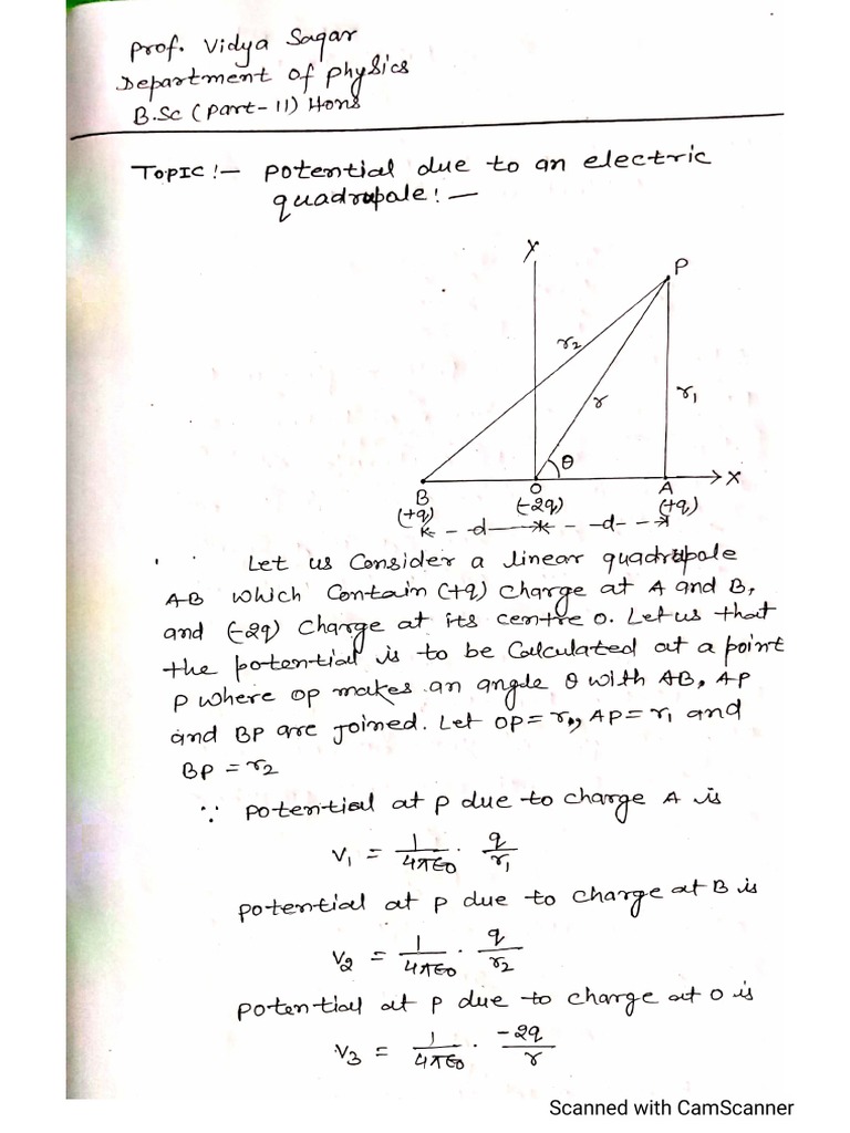Potential Due To An Electric Quadrupole | PDF