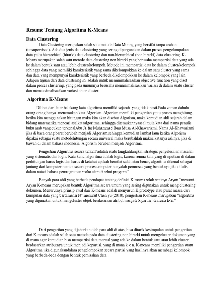 Pembalajaran Mesin Algoritma K-Means | PDF