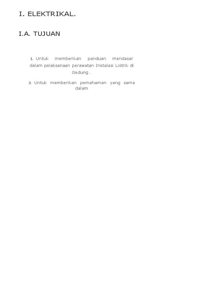 Manual Book Elektrikal (Panel) | PDF