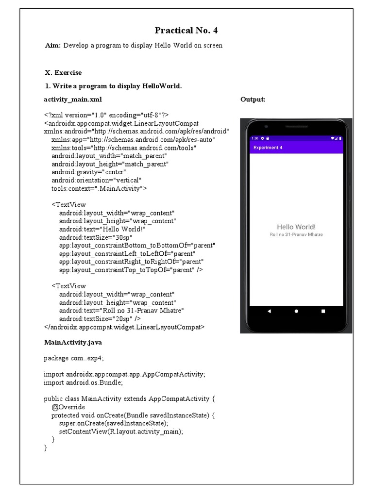 31 MAD Exp4 | PDF | Android (Operating System) | Mobile Linux