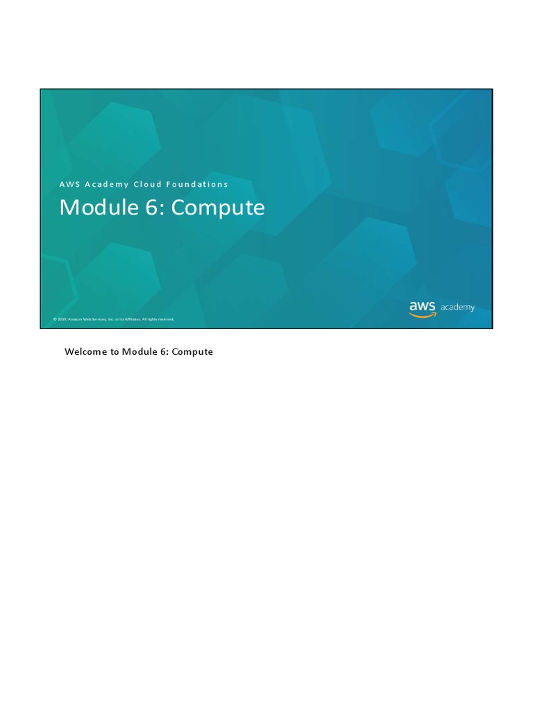 AWS Module 6 - Compute | PDF | Cloud Computing | Amazon Web Services