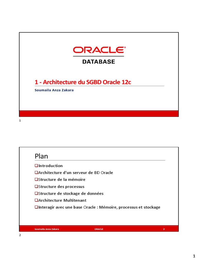 Architecture Du SGBD Oracle 12c | PDF | Base de données Oracle ...