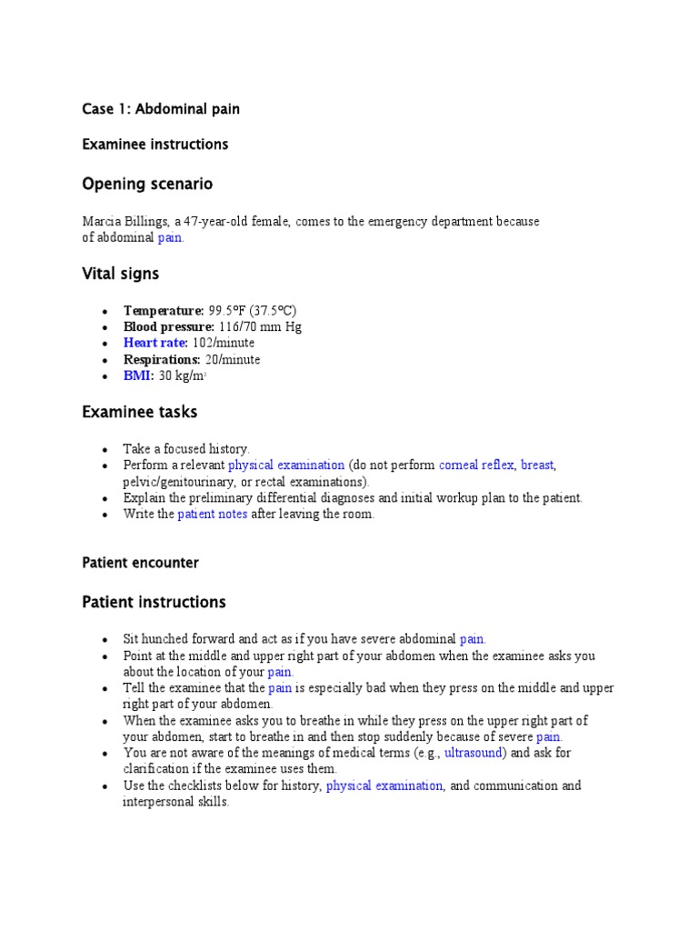 Case 1 Amboss Abdominal Pain | PDF | Clinical Medicine | Digestive System