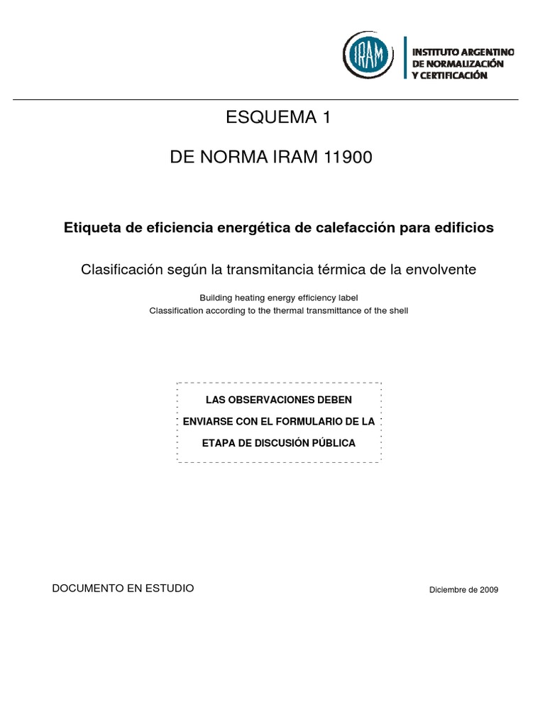 Etiqueta de Eficiencia Energética IRAM 11900 | PDF | Uso eficiente de ...
