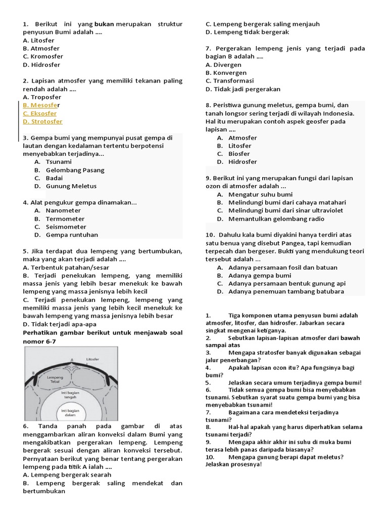 Uh Ipa Kelas 7 | PDF | Ilmu Sosial | Sains & Matematika