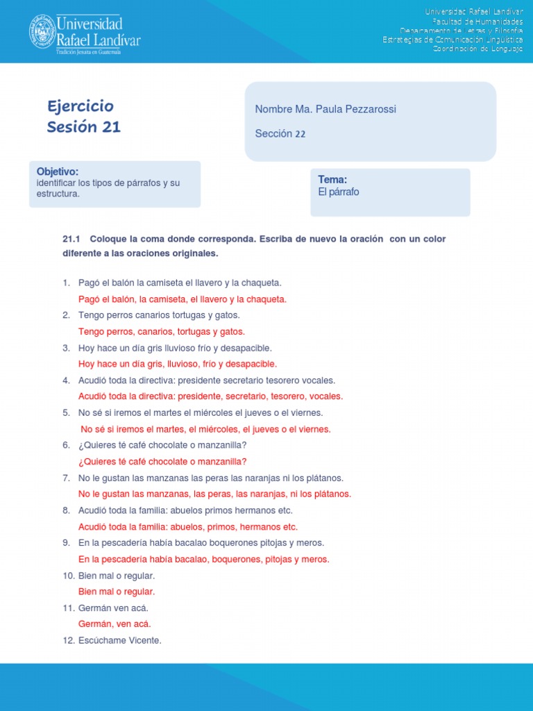 Ejercicios de párrafos para primaria | PDF | Amor | Agua