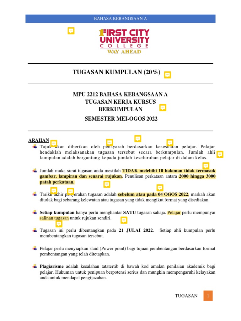 Panduan Tugasan (Assignment Guide) | PDF
