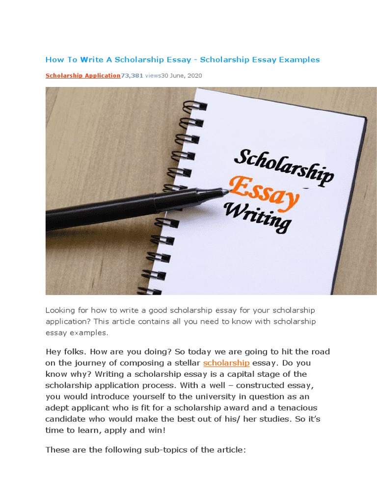 How To Write A Scholarship Essay | PDF | Essays | Patient