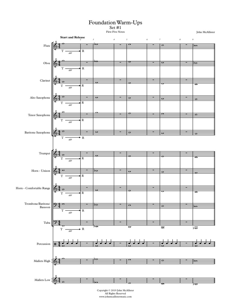 Foundation Warm-Ups - Set 1a 1 | PDF