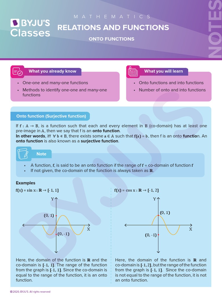 Relations And Functions Pdf Function Mathematics Mathematical Concepts