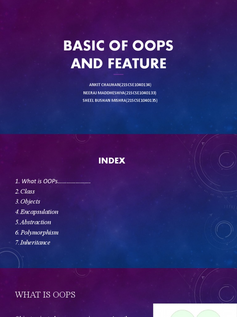 Basic of OOPs - 21scse1040134 | PDF | Inheritance (Object Oriented ...