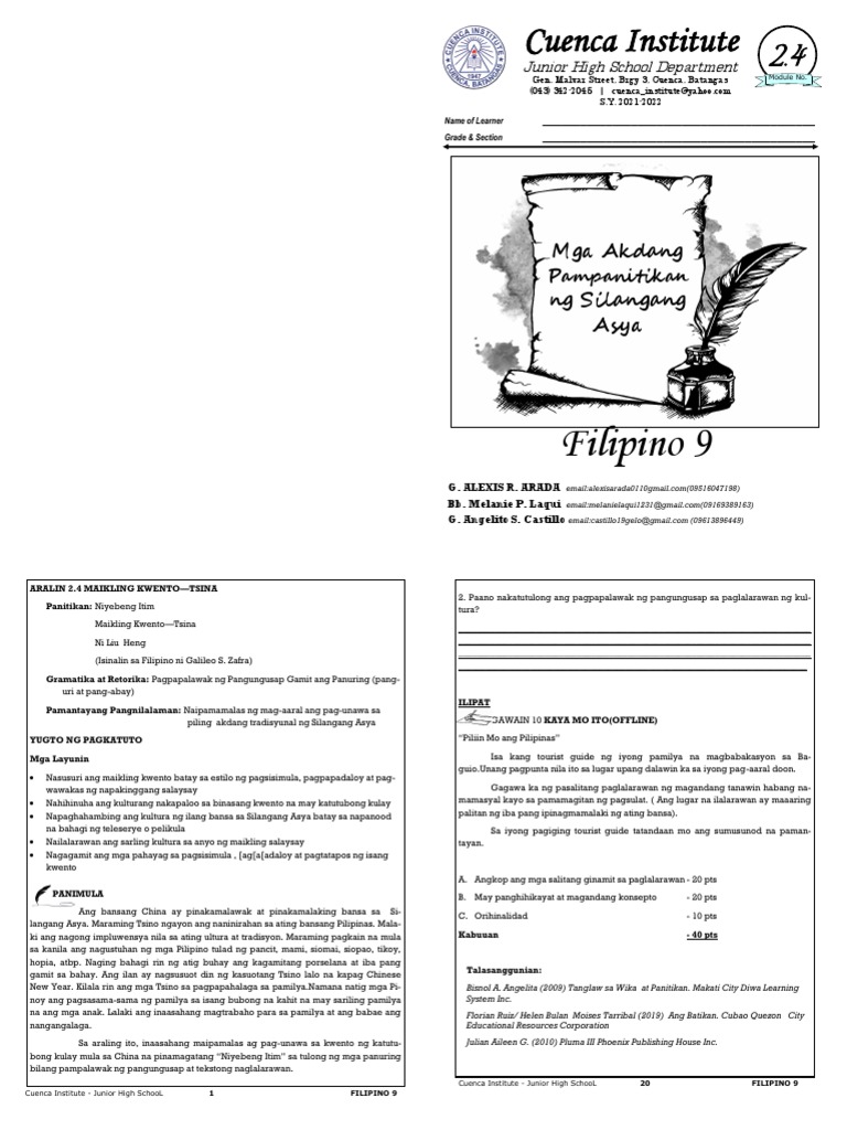 MODULE Filipino 9 2.4final | PDF