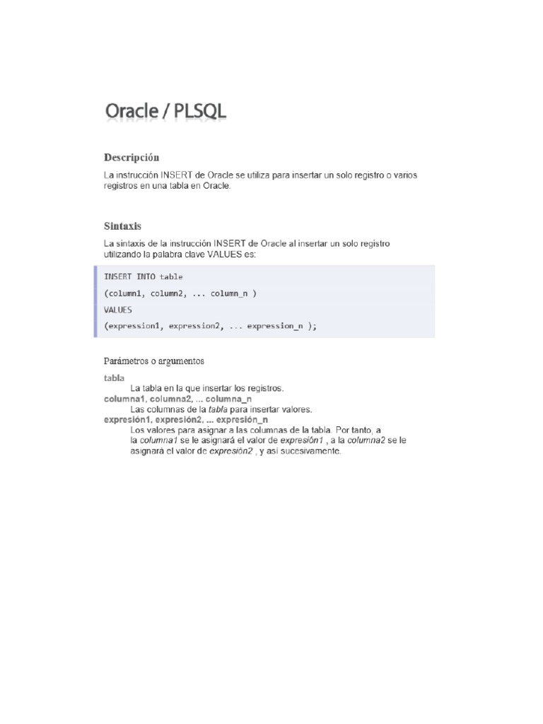 Insercion Insert y Create Table As | PDF