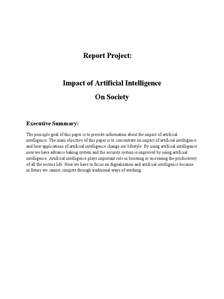 Impact Of Artificial Intelligence On Society Pdf Artificial
