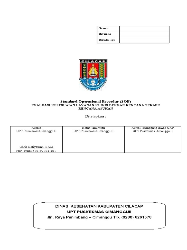 7.4.1.c SOP Evaluasi Kesesuaian Layanan Klinis | PDF | Kesehatan Holistik | Sains & Matematika