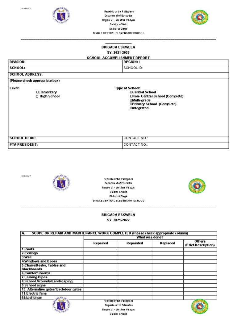 Brigada Eskwela Form 7 School | PDF | Building Engineering | Economic ...