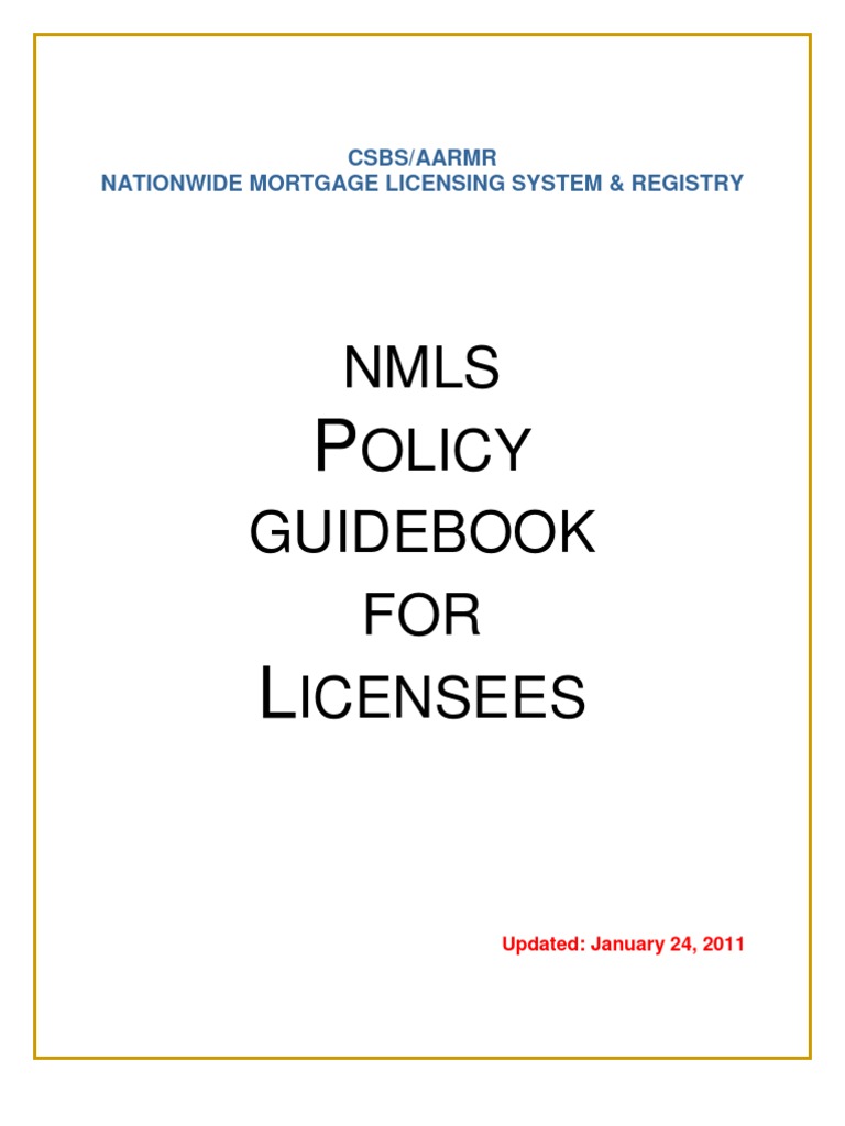NMLS Guidebook For Licensees | PDF | Trade Name | Limited Liability Company
