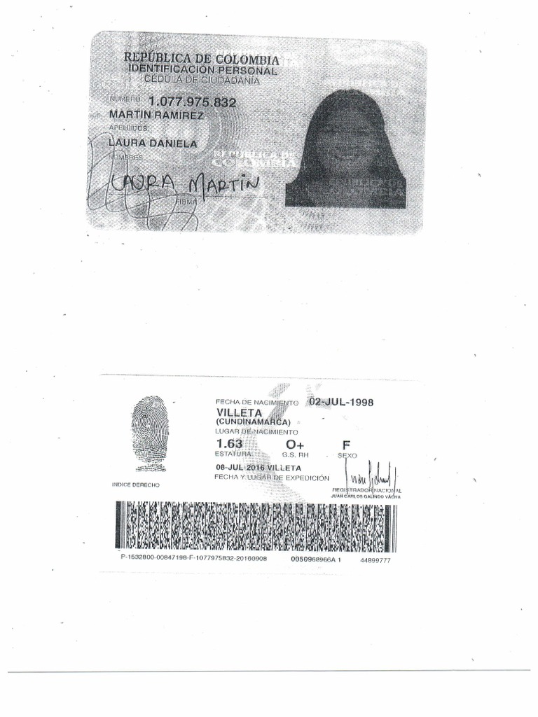 Cedula de Ciudadania | PDF