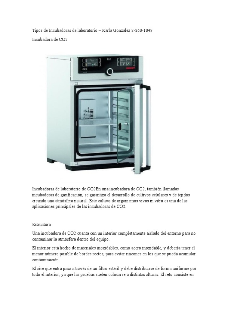 Tipos de Incubadoras de Laboratorio | PDF | Laboratorios | Convección