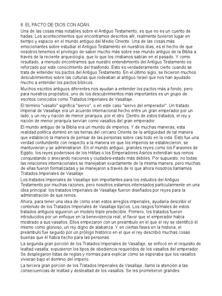 Dios Hace Un Pacto Con Adán. | PDF | Adán y Eva | Libro del éxodo