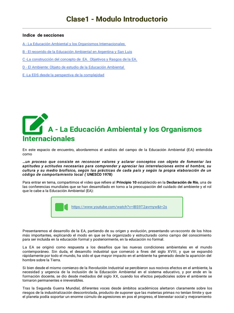 Clase 1 - Modulo Introductorio 1 1 | PDF | Desarrollo sostenible | Sustentabilidad