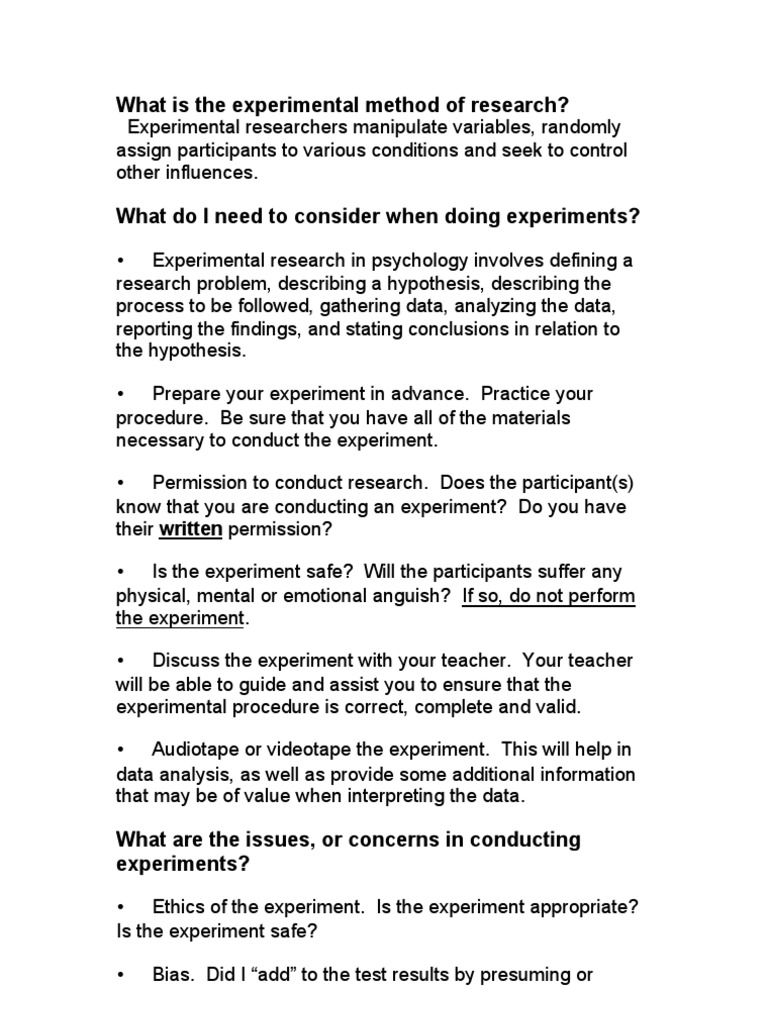 What Is The Experimental Method of Research?: Experimental Researchers ...