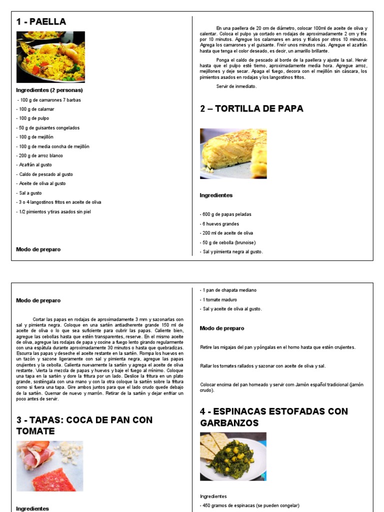 Livro De Receitas Espanhol Pdf Panes Postres