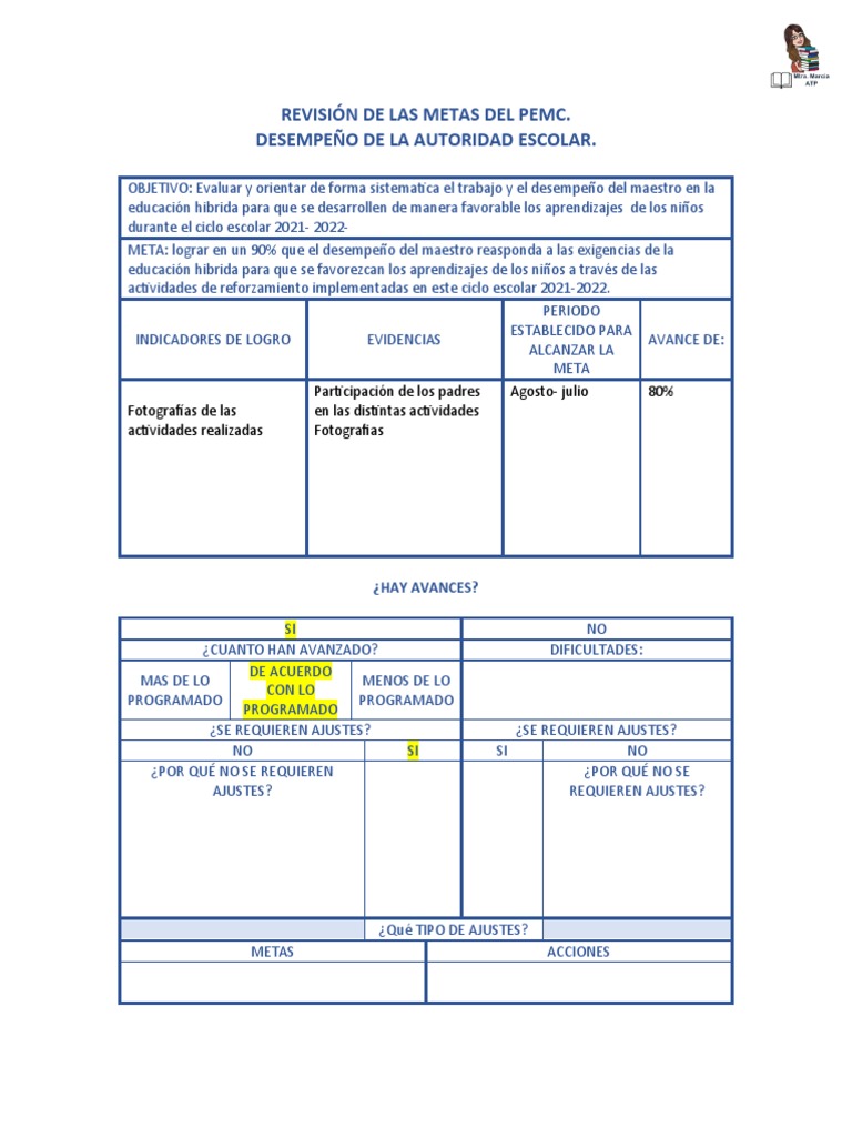 Anexo 2. Revision de Las Metas Del Pemc | PDF