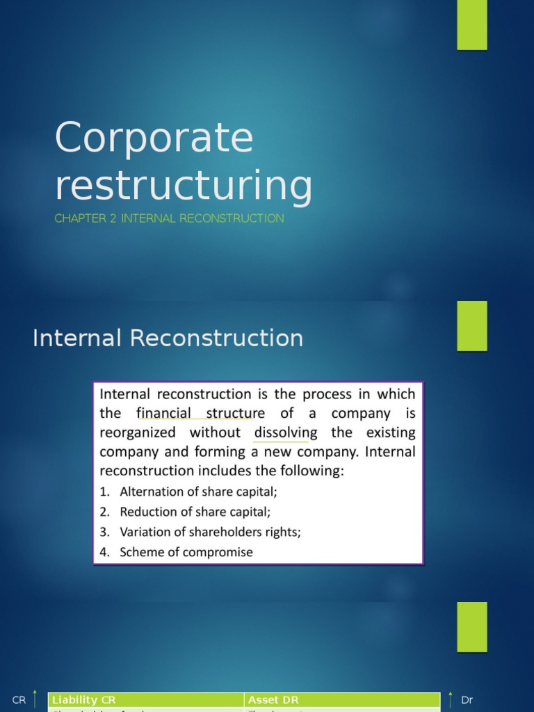 Corporate Restructuring: Chapter 2 Internal Reconstruction | PDF ...