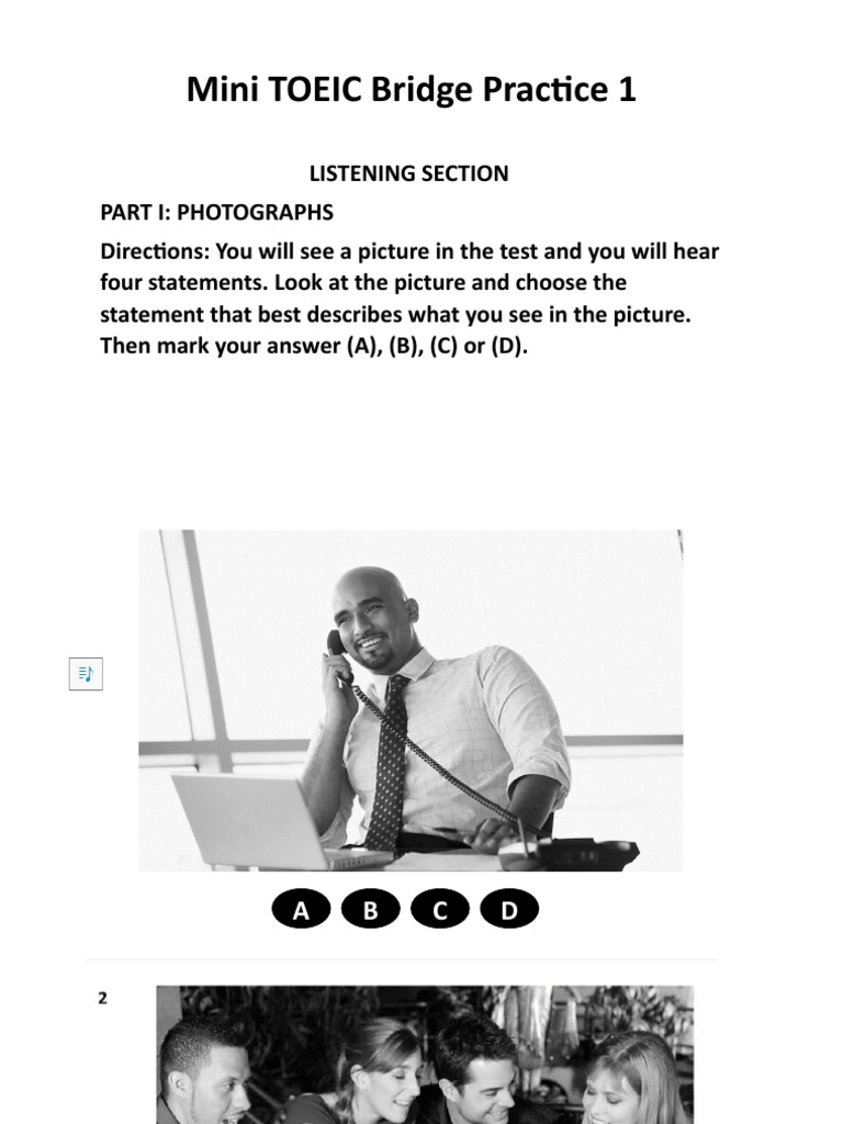 TOEIC Bridge Practice Test | PDF