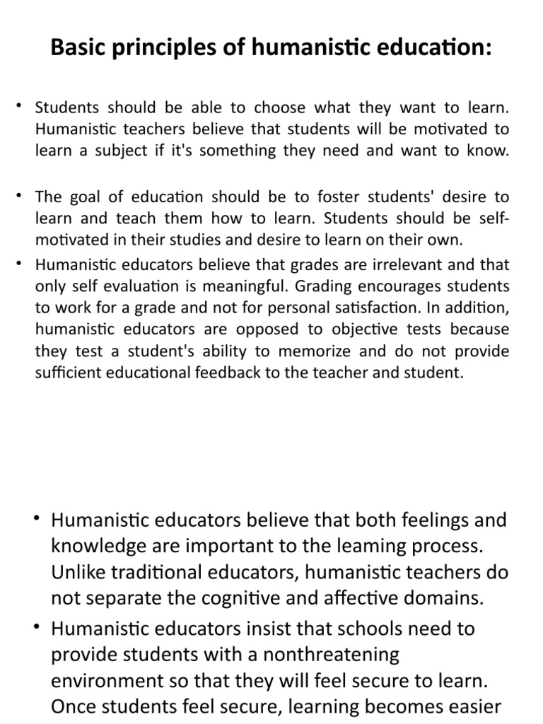 Basic Principles of Humanistic Education | PDF