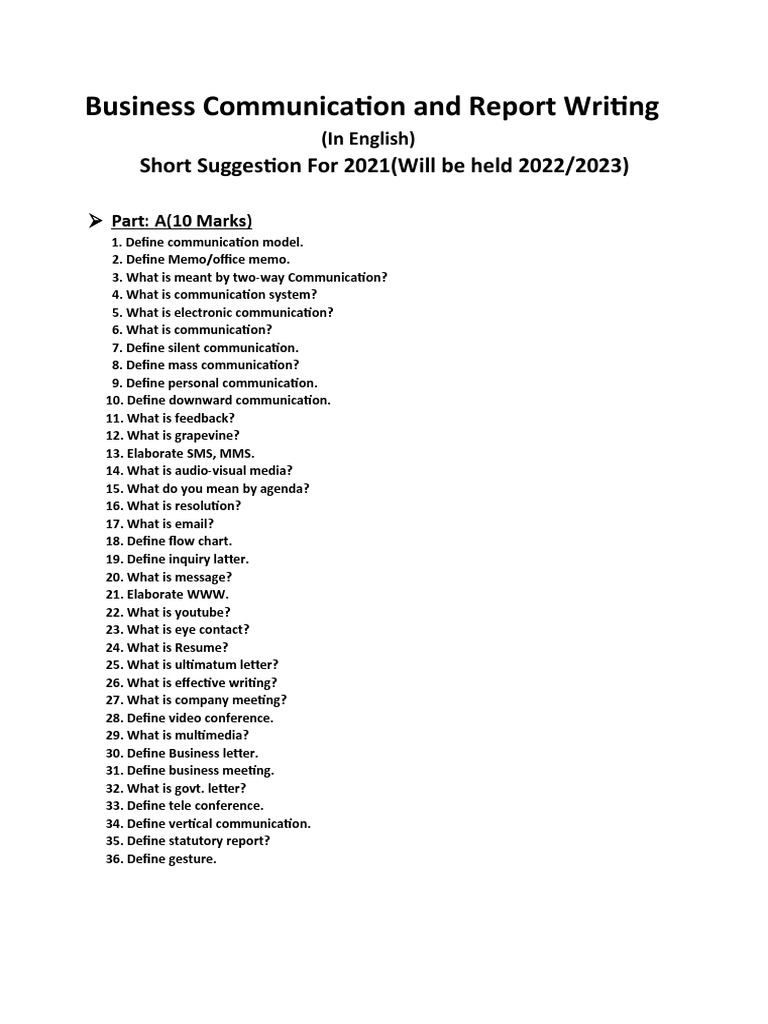 Business Communication and Report Writing | PDF | Communication | Cognition