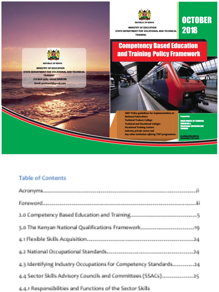CBET Policy Framework for TVET in Kenya | PDF | Vocational Education ...