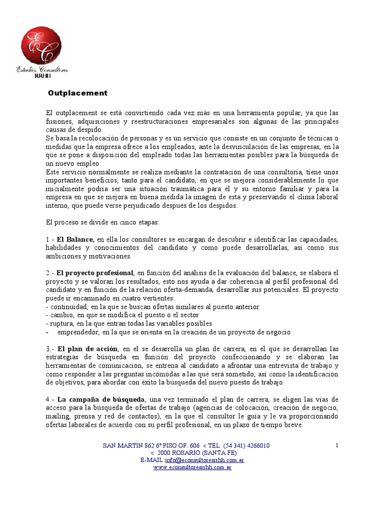 4 - Etapas Del Outplacement | PDF | Business