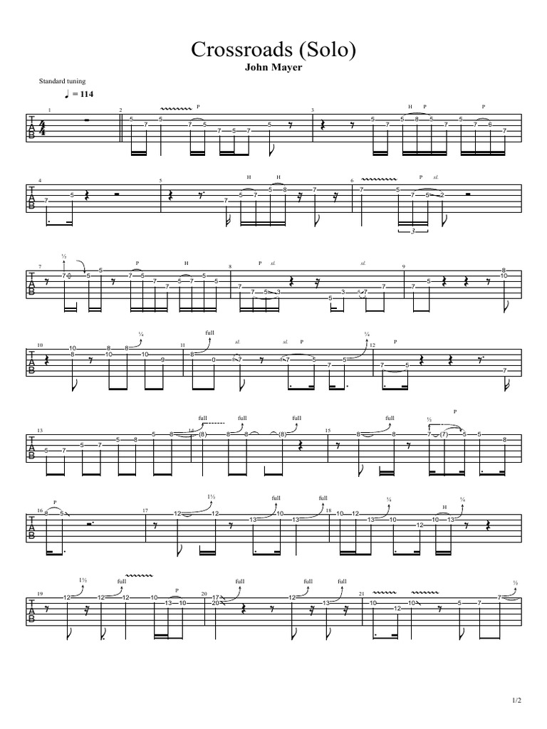Solo de Crossroads de John Mayer | PDF