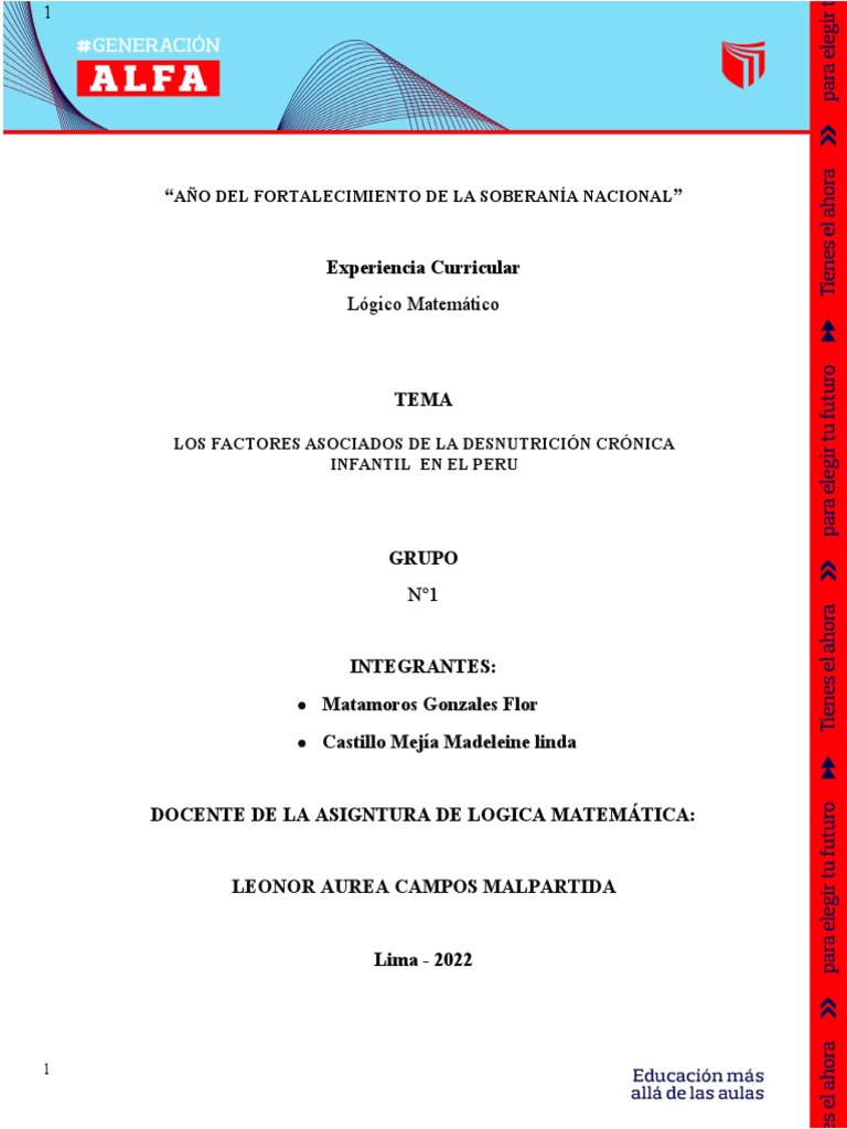 Proyecto Alfa Matemetica | PDF | Alimentos | Desnutrición