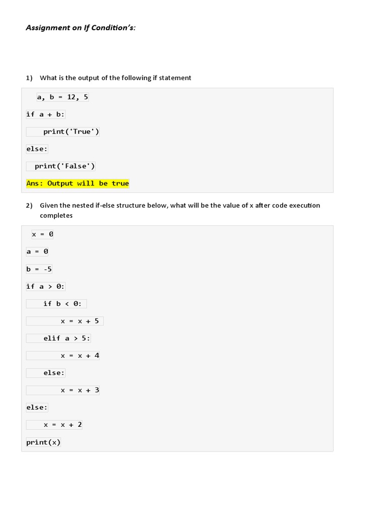 Conditional Statements Assignment | PDF | Triangle | Computer Programming Conditional Statements Assignment | PDF | Triangle | Computer Programming