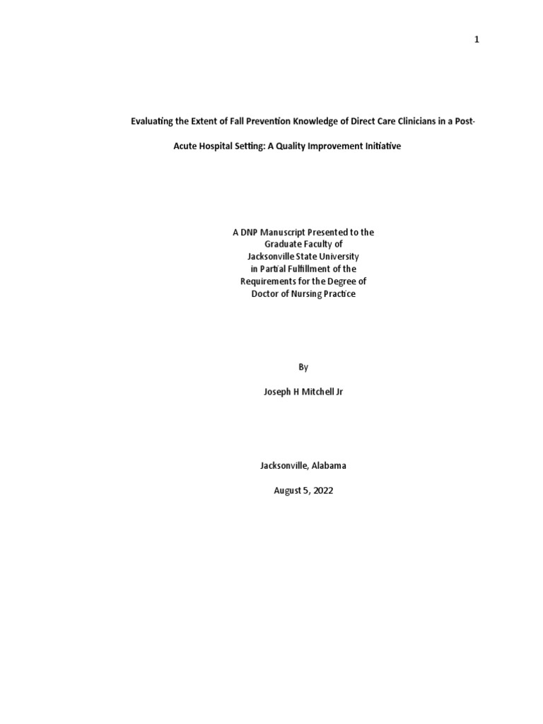 DNP Last-Manuscript Revision 6-26-2022 | PDF | Health Care | Patient Safety