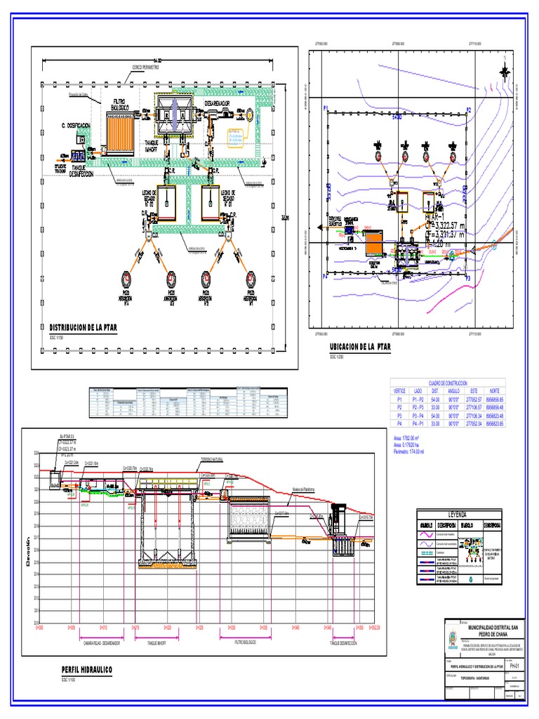 Perfil Hidraulico Ptar-A1 | PDF | Gestión de residuos biodegradables | Tratamiento de aguas