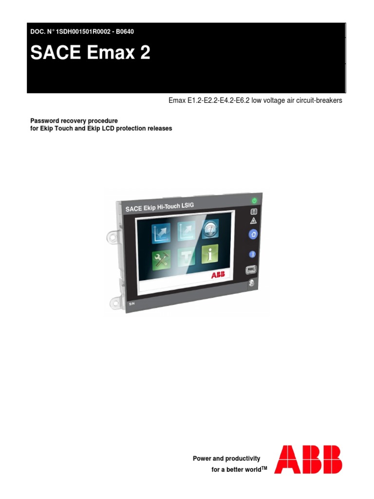 SACE Emax 2... E1.2-2.2-4.2-6.2 (1SDH001501R0002) Password Recovery | PDF | Password | System ...