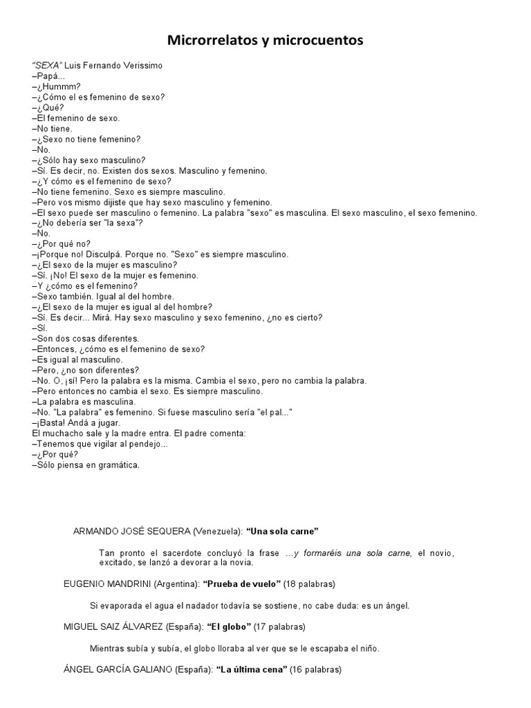 Microcuentos | PDF | Cuentos