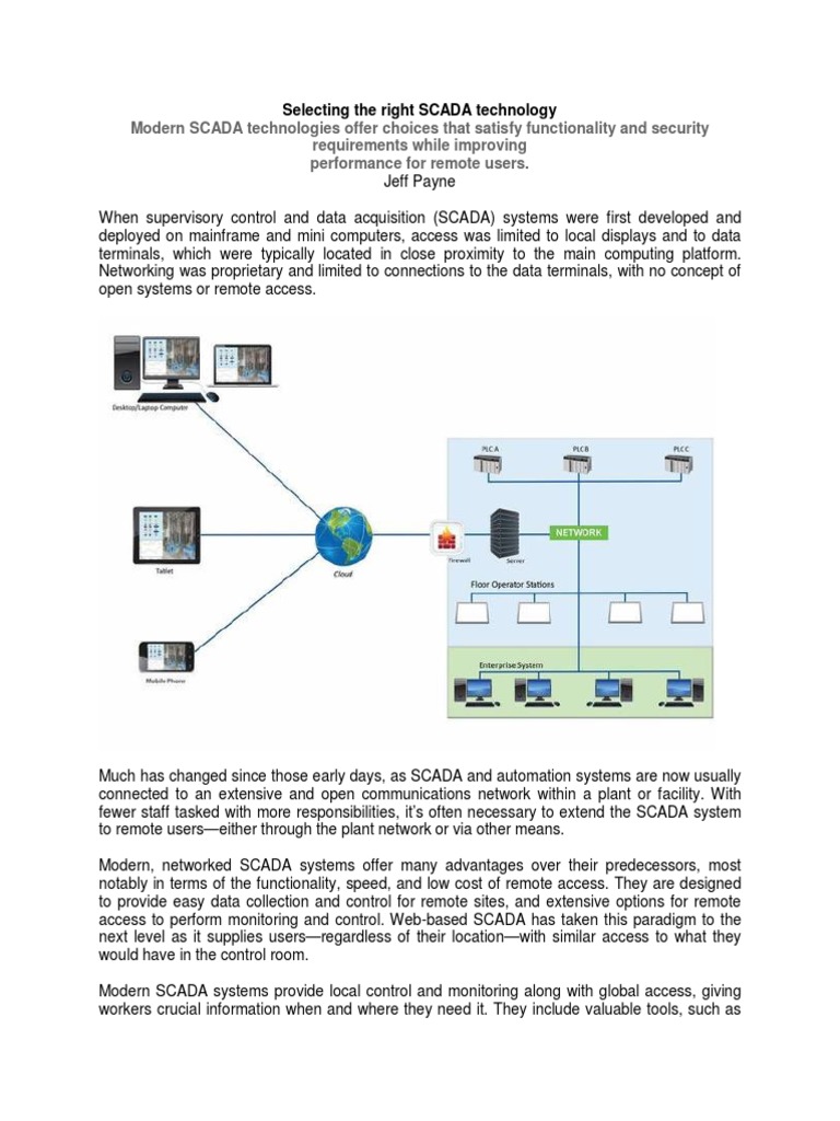 Modern SCADA Technologies Offer Choices That Satisfy Functionality and Security Requirements ...