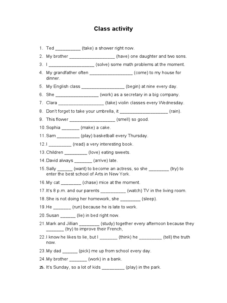 Class Activity - Class 4 | PDF