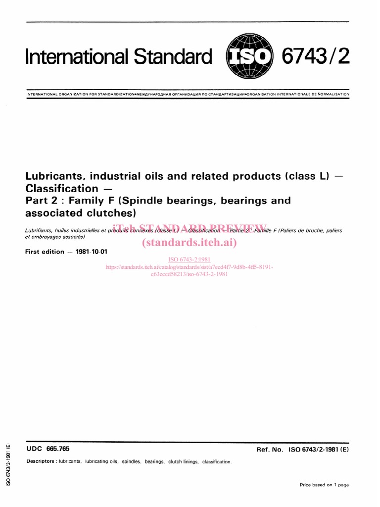 ISO 6743-2 - 1981 - Part. 2 - Family F - Spindle Bearings, Bearings and ...