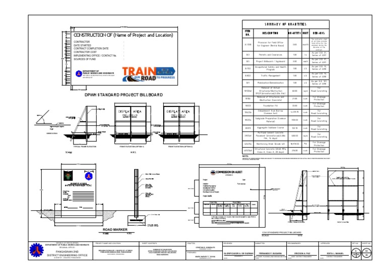 CONSTRUCTION OF (Name of Project and Location) : DPWH Standard Project ...
