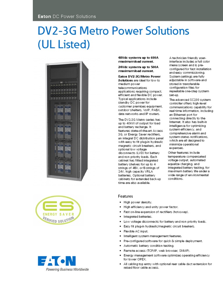 Eaton DC Power Solutions | PDF | Rectifier | Alternating Current