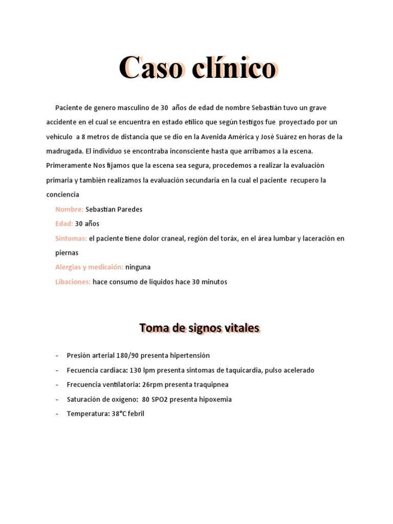 Ejemplo de Caso Clínico | PDF | Lesión | Herida