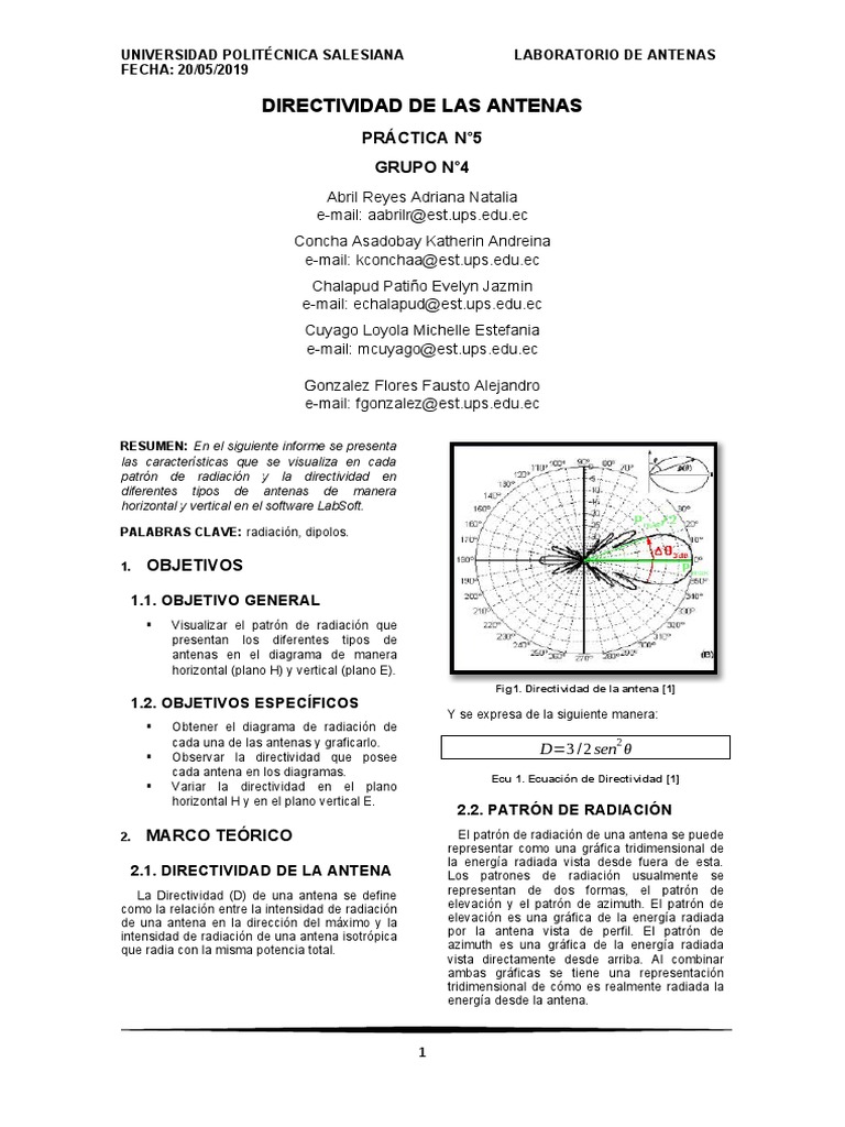 Informe#5 Antenas | PDF | Antena (Radio) | Polarización (ondas)