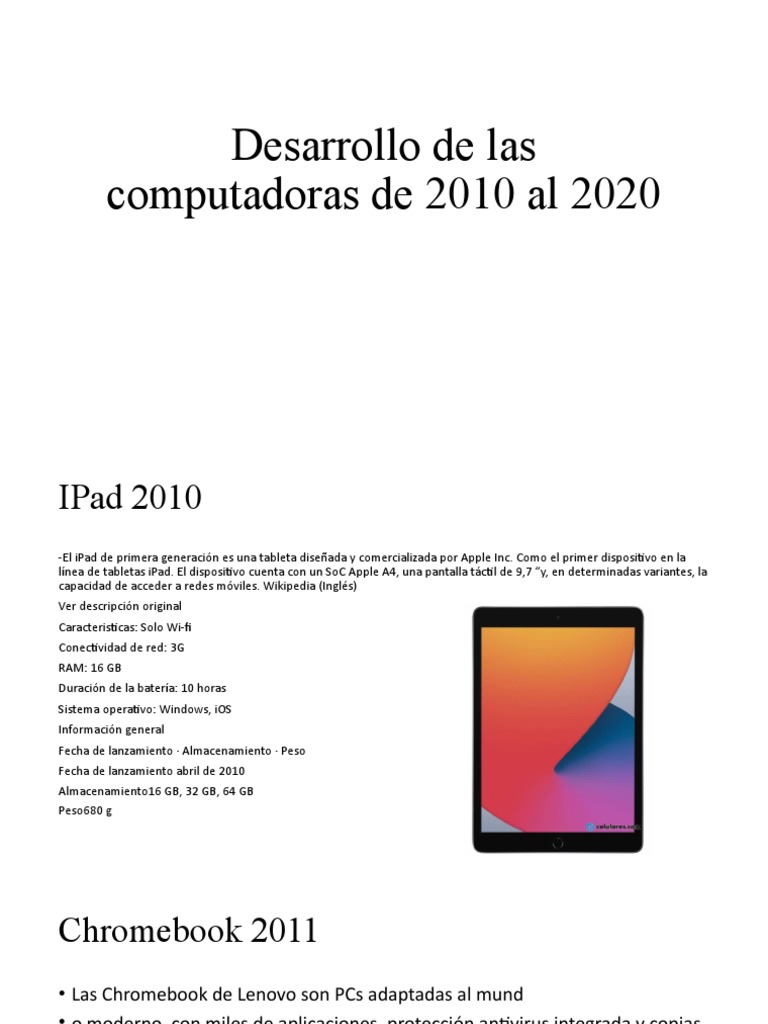 Desarrollo de Las Computadoras de 2010 Al 2020 | PDF | Yo pad | Apple Inc.
